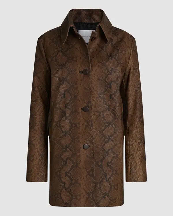 Veronica De Piante Chiara Coat In Snake Print Leather