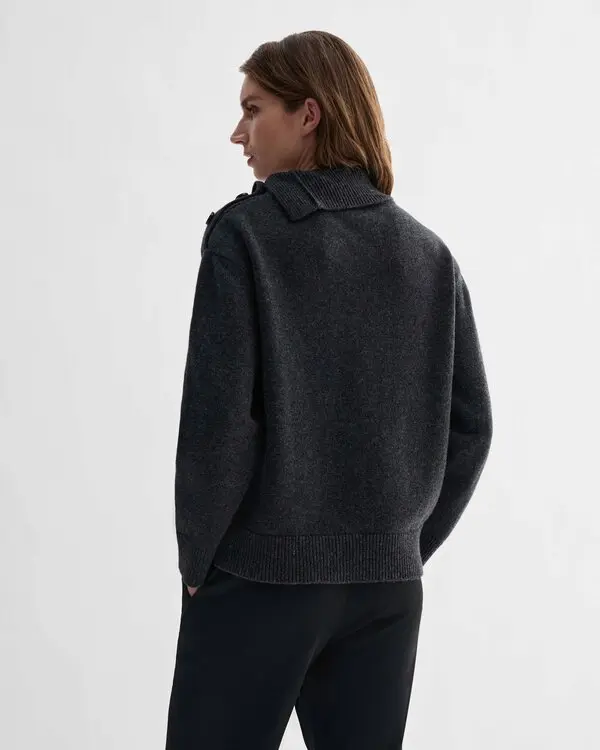 Veronica De Piante Cielo Sweater In Wool Cashmere, Charcoal