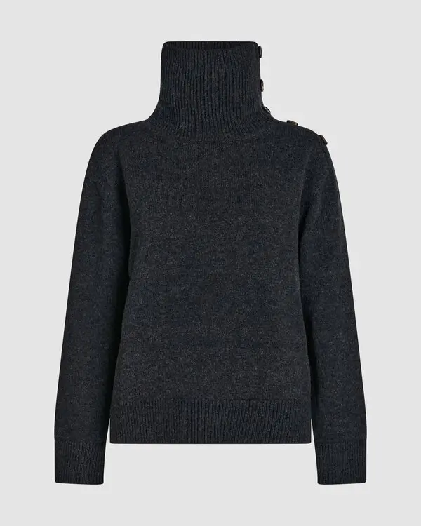 Veronica De Piante Wool-cashmere Convertible Neck Sweater - Gray