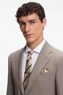 BOSS Printed Pocket Square In Silk