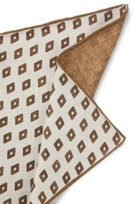 BOSS Printed Pocket Square In Silk