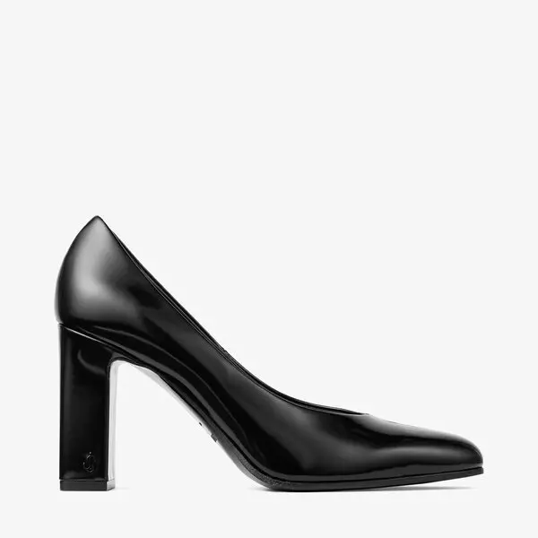 JIMMY CHOO Eyla 85 Polished Calf Leather Pumps - Black