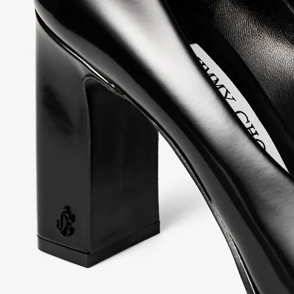 JIMMY CHOO Eyla 85 Polished Calf Leather Pumps - Black