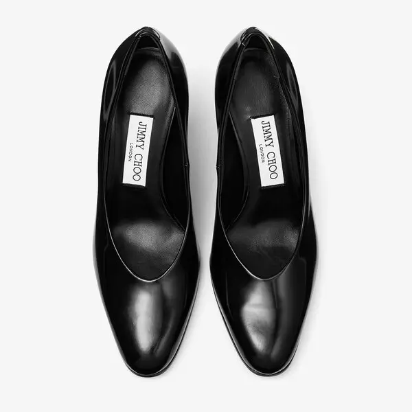 JIMMY CHOO Eyla 85 Polished Calf Leather Pumps - Black