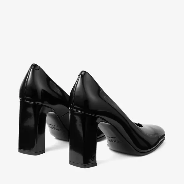 JIMMY CHOO Eyla 85 Polished Calf Leather Pumps - Black