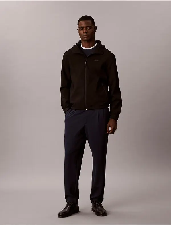 Calvin Klein Tech Knit Tapered Pleated Pants - Dark Sapphire
