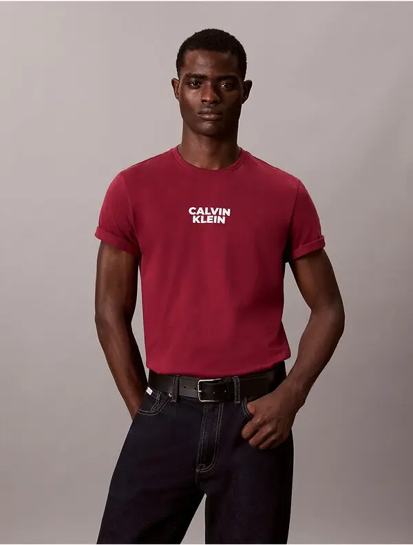 Calvin Klein All Caps Tee - Rhododendron