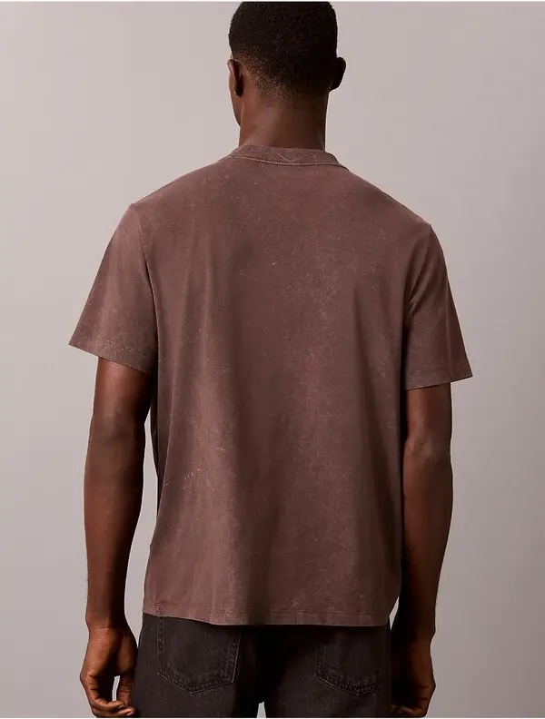 Calvin Klein Powder Wash Crewneck Tee - Hot Fudge