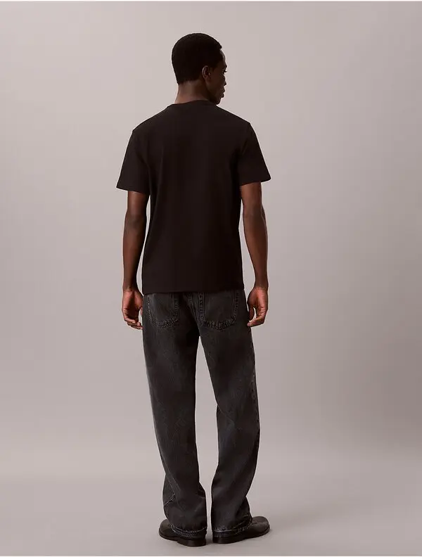 Calvin Klein Varsity Crest Logo Graphic Tee - Black