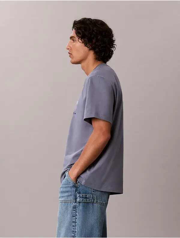 Calvin Klein Distressed Monologo Graphic Tee - Grisaille