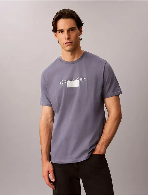 Calvin Klein Box Logo Crewneck Tee - Grisaille