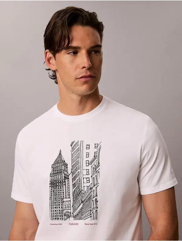 Calvin Klein Nyc Print Graphic Tee - Bright White