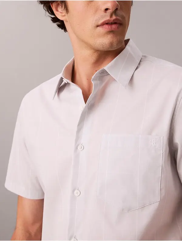Calvin Klein Yarn-dyed Windowpane Stretch Button-down Shirt - Harbor Mist