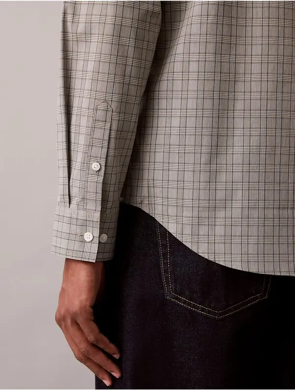 Calvin Klein Yarn-dyed Plaid Stretch Button-down Shirt - Olive Night