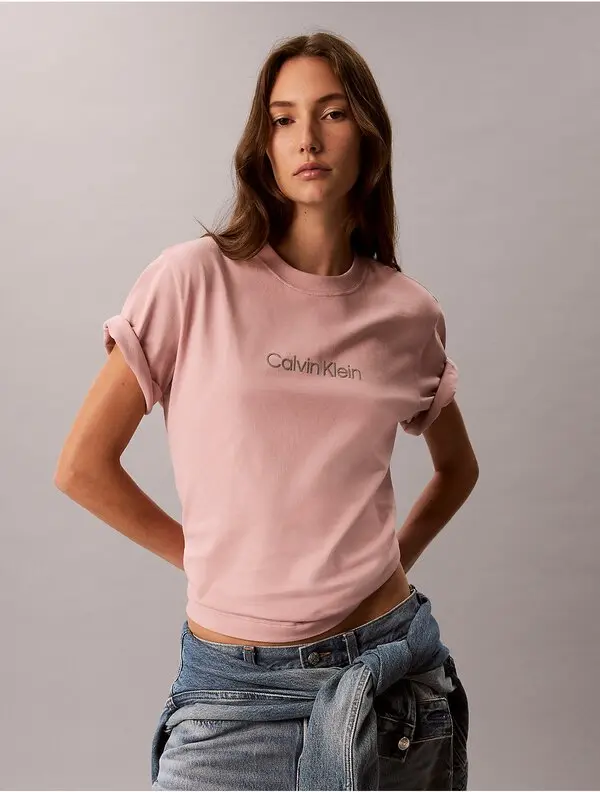 Calvin Klein Metallic Logo Boxy T-shirt - Zephyr