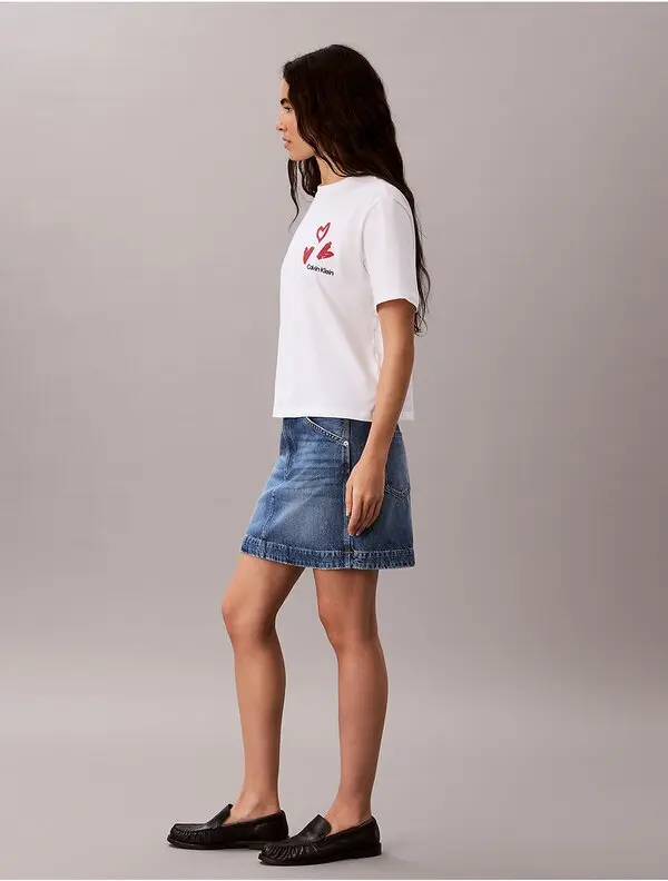 Calvin Klein Hearts Print Boxy T-shirt - Bright White