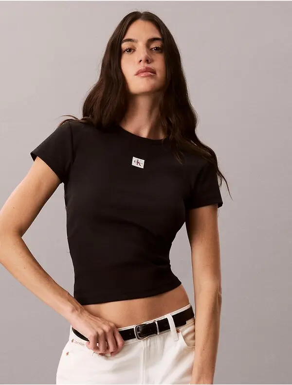 Calvin Klein Ribbed Crewneck T-shirt - Black