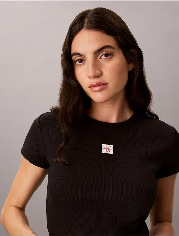 Calvin Klein Ribbed Crewneck T-shirt - Black