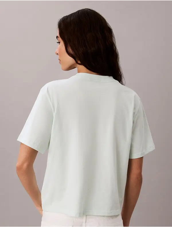 Calvin Klein Crest Logo Boxy T-shirt - Clearly Aqua