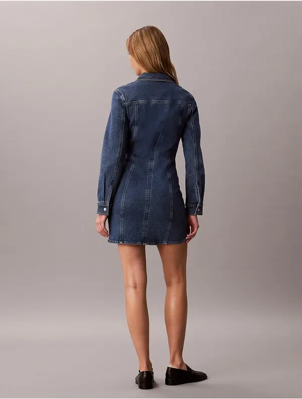 Calvin Klein Denim Long Sleeve Mini Dress