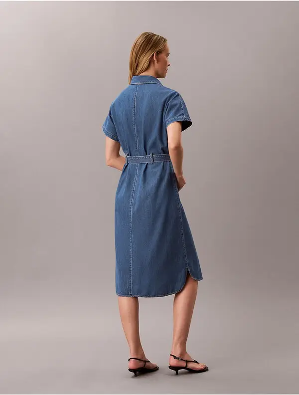 Calvin Klein Denim Belted Shirt Dress
