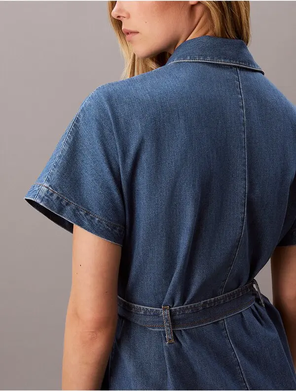 Calvin Klein Denim Belted Shirt Dress