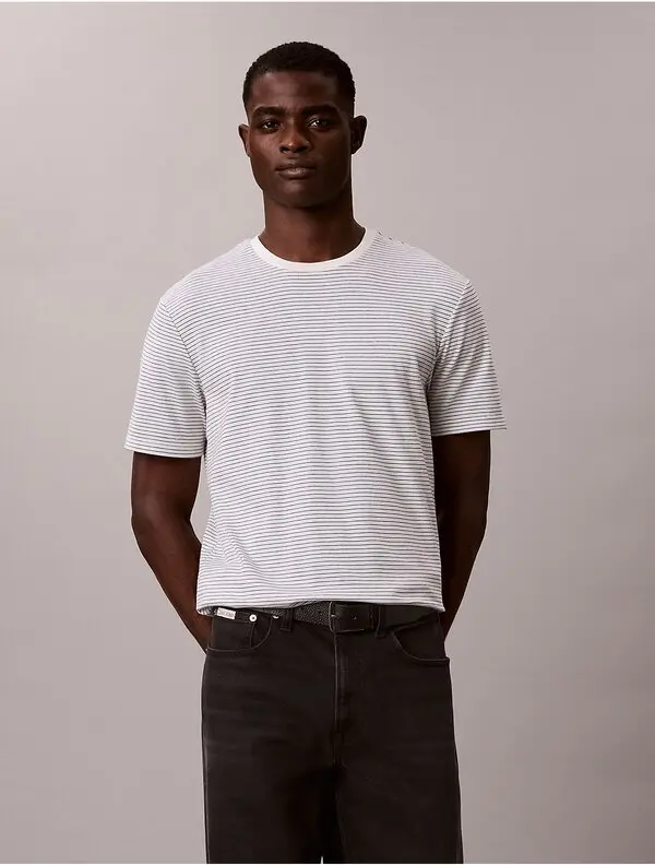 Calvin Klein Supima Cotton Stripe Tee - Tofu