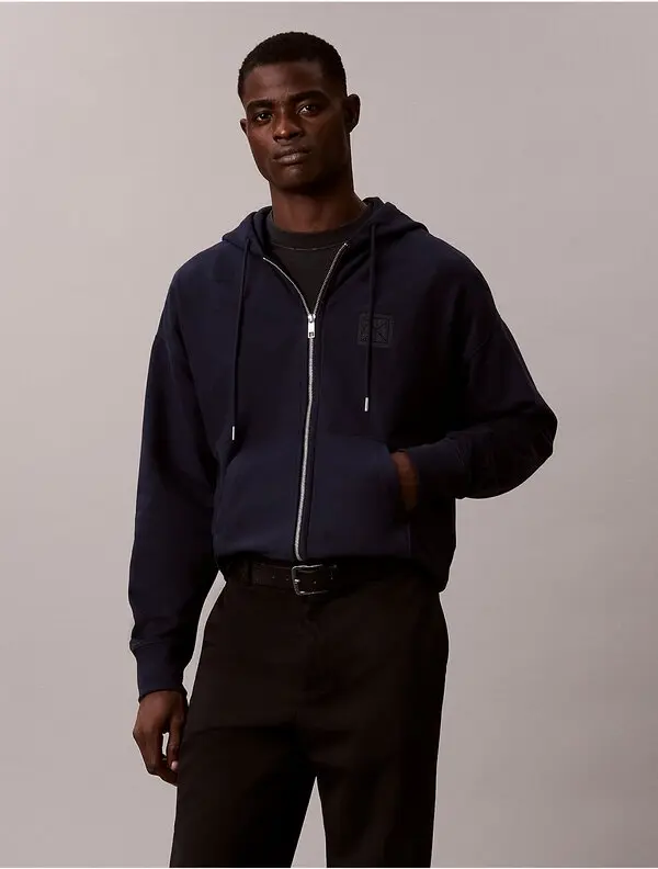 Calvin Klein Premium Terry Emblem Logo Zip Hoodie