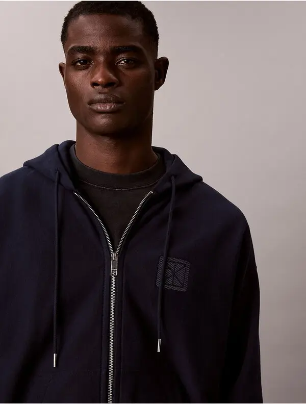 Calvin Klein Premium Terry Emblem Logo Zip Hoodie
