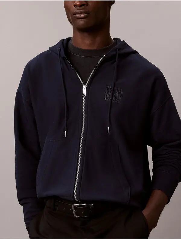 Calvin Klein Premium Terry Emblem Logo Zip Hoodie