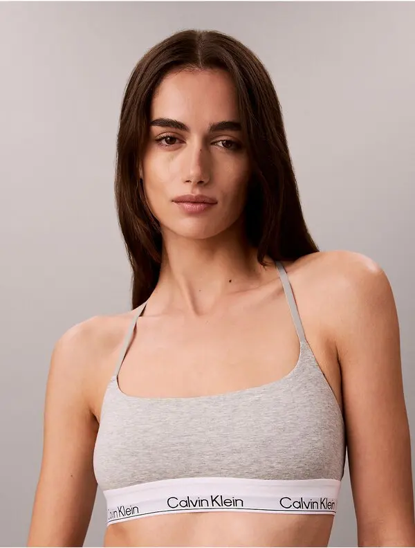 Calvin Klein Icon Cotton Modal Unlined Bralette - Grey Heather