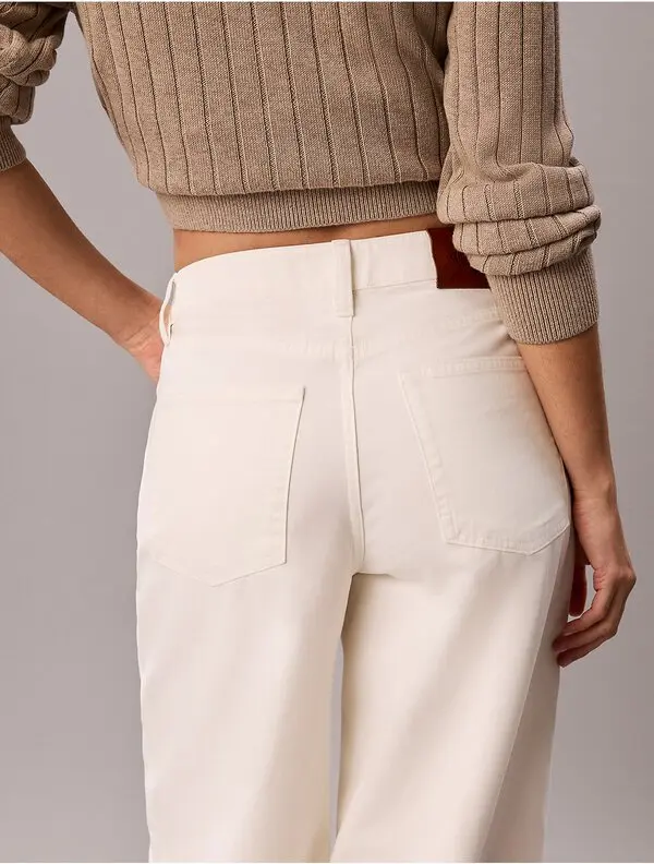 Calvin Klein Cotton Twill Wide Leg Pants