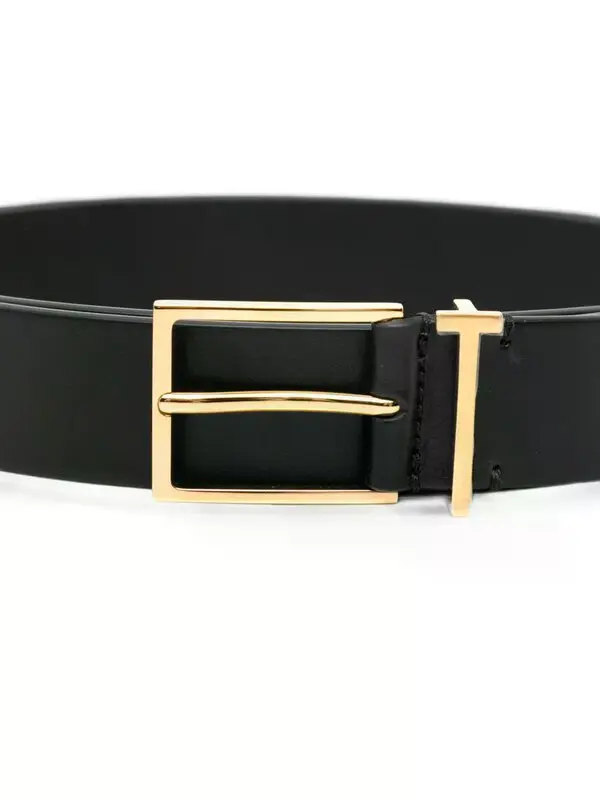 TOM FORD T-logo Leather Belt