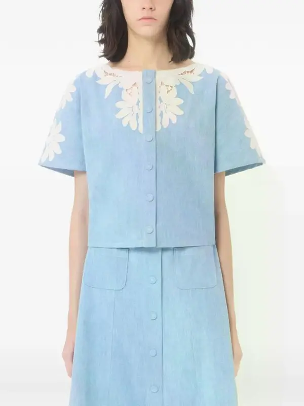 Valentino Garavani Light Embroidered Denim Shirt