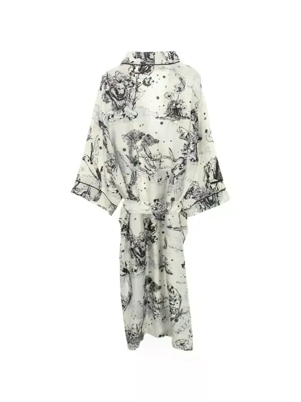 Dior Zodiac Silk Midi Dress - White