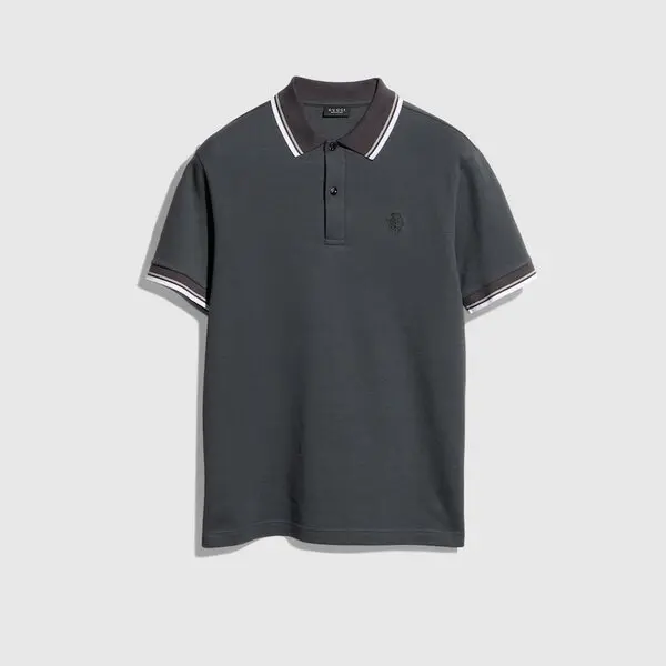 Gucci Cotton Piquet Polo Shirt With Embroidery - Black