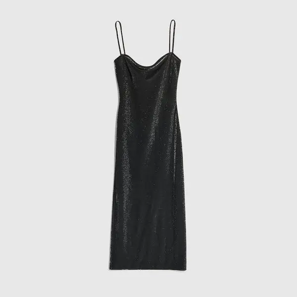 Gucci Fitted Midi Dress With Iridescent Effect - Black