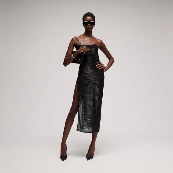 Gucci Fitted Midi Dress With Iridescent Effect