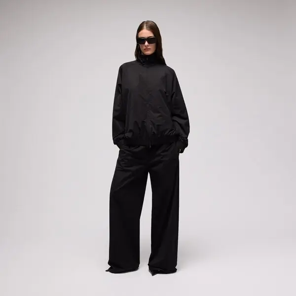 Gucci Soft Technical Twill Zip Jacket With Crest Embroidery
