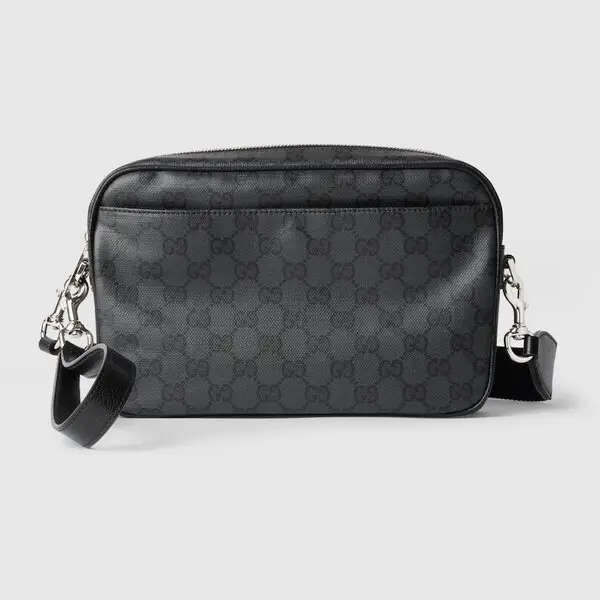 Gucci Essence Classic Small Crossbody Bag In Gg Canvas - Black