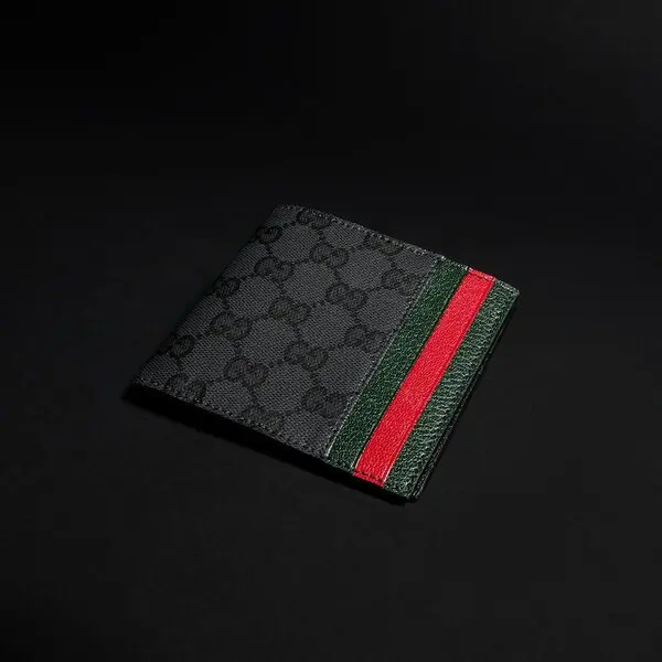 Gucci Bi-fold Wallet With Web Card Slots Gg Canvas