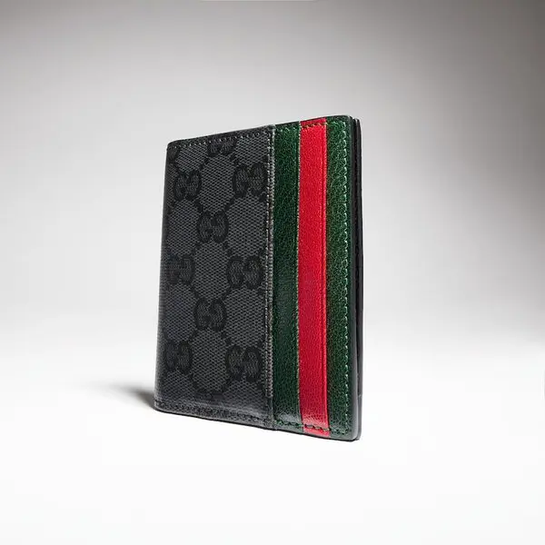 Gucci Bi-fold Wallet With Web Card Slots Gg Canvas