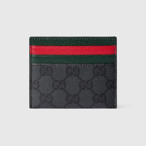 Gucci Card Case With Web Card Slots Gg Canvas