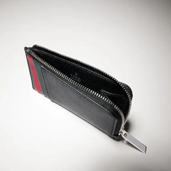 Gucci Long Card Case With Web Card Slots Gg Canvas