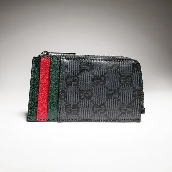 Gucci Long Card Case With Web Card Slots Gg Canvas