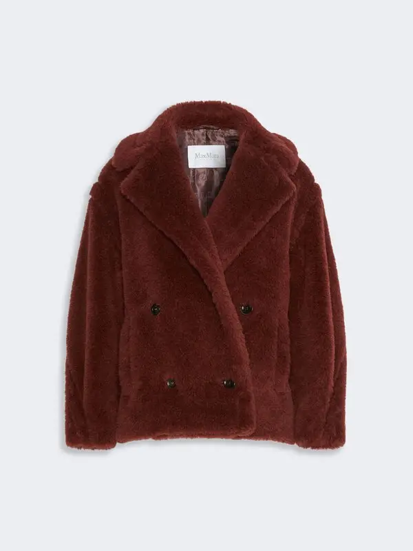 Max Mara Alpaca And Wool Teddy Fabric Cropped Biker Jacket