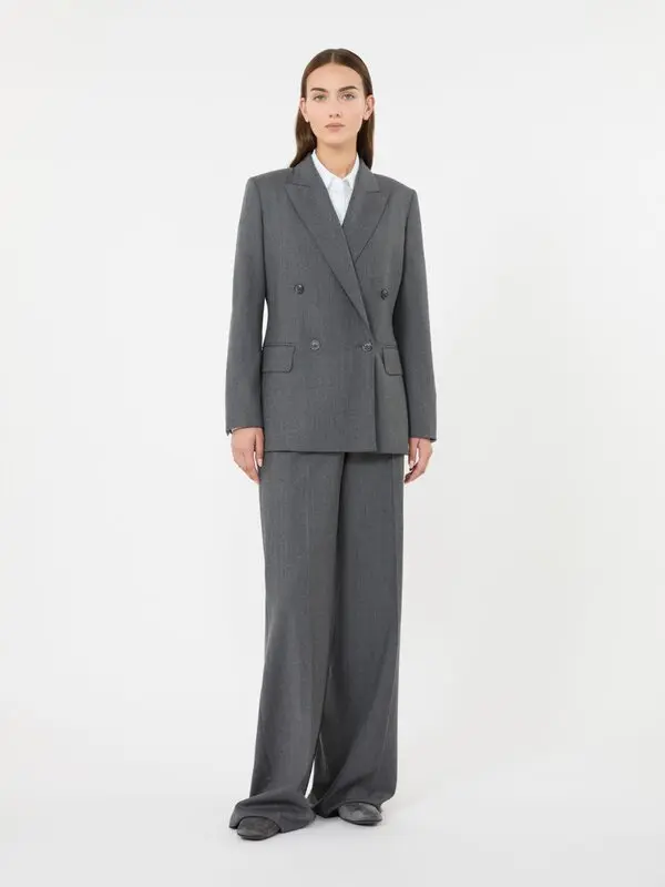 Max Mara Double-breasted Wool Flannel Blazer