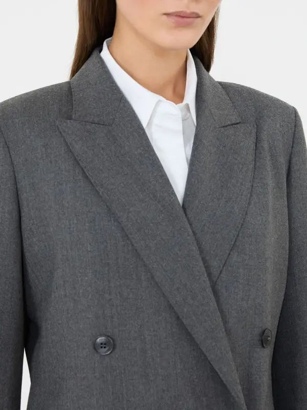 Max Mara Double-breasted Wool Flannel Blazer