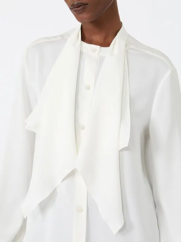 Max Mara Ruffled Charmeuse Shirt - Silk