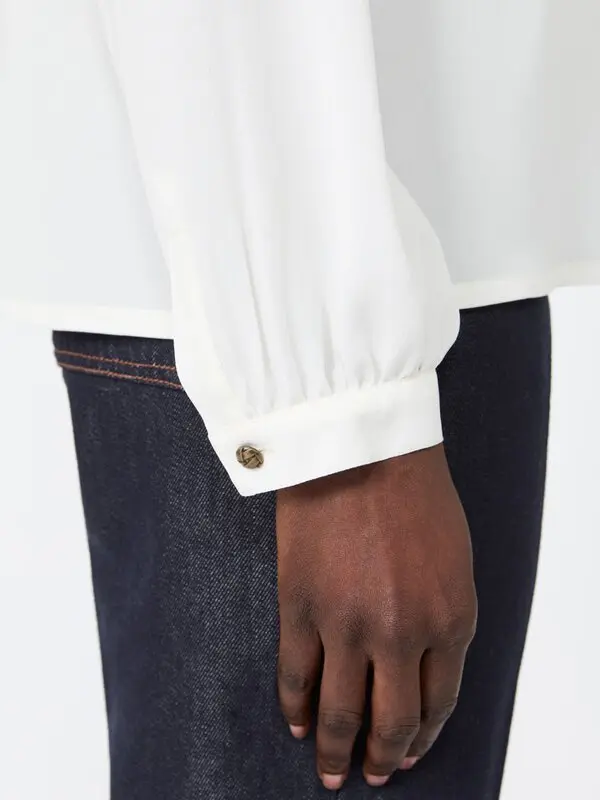 Max Mara Ruffled Charmeuse Shirt - Silk